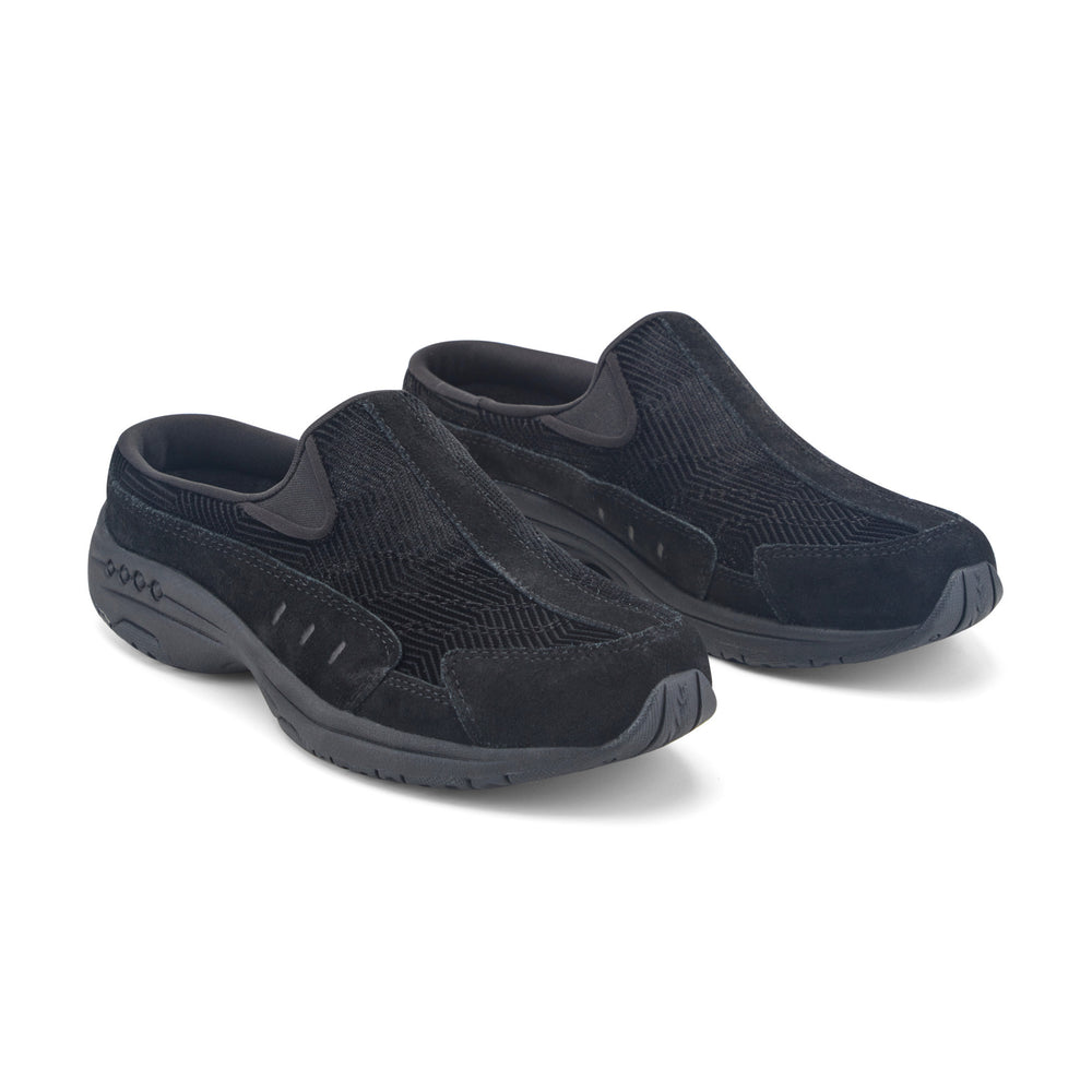 Women's Traveltime Clogs - Black Velour Suede | Easy Spirit