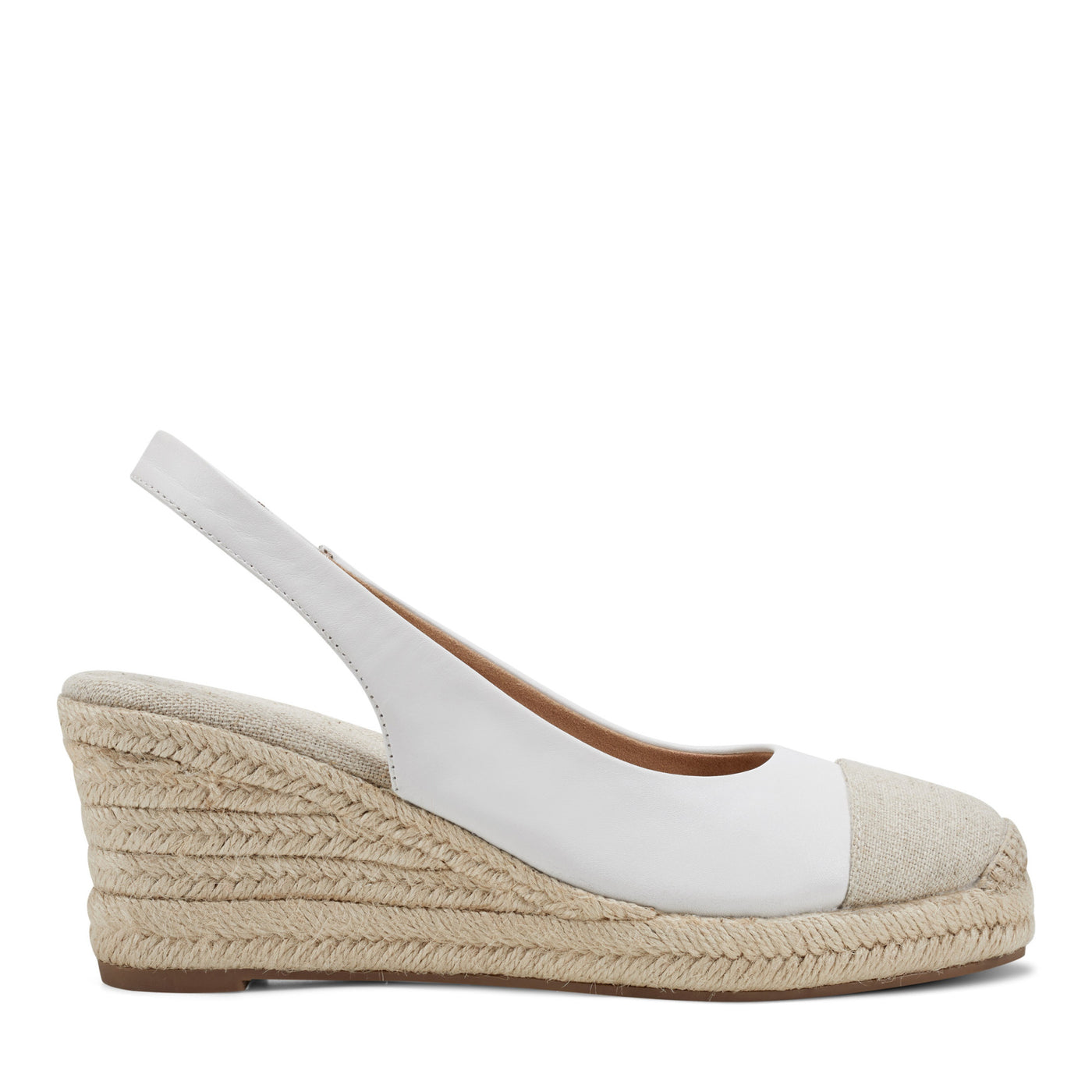 Women's Margie Platform Wedge Slingbacks - White Leather | Easy Spirit