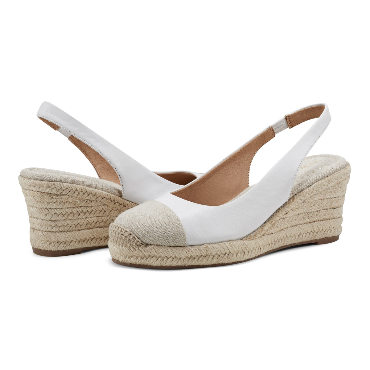 Women's Margie Platform Wedge Slingbacks - White Leather | Easy Spirit
