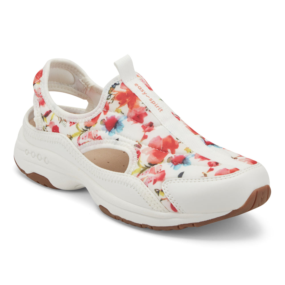 Women's Trina Slip On Walking Shoes - White/Red Floral | Easy Spirit