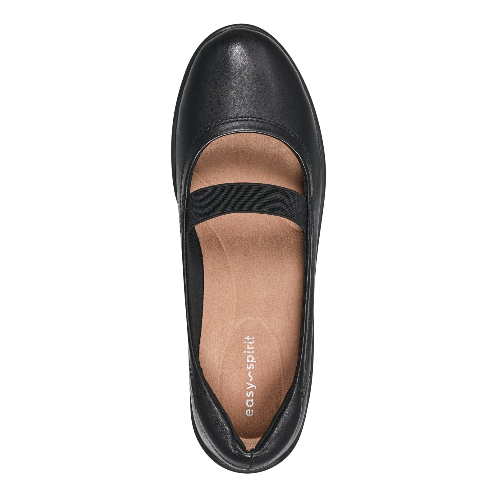 Women's Golden Mary Jane Casual Ballet Flats - Black Leather | Easy Spirit
