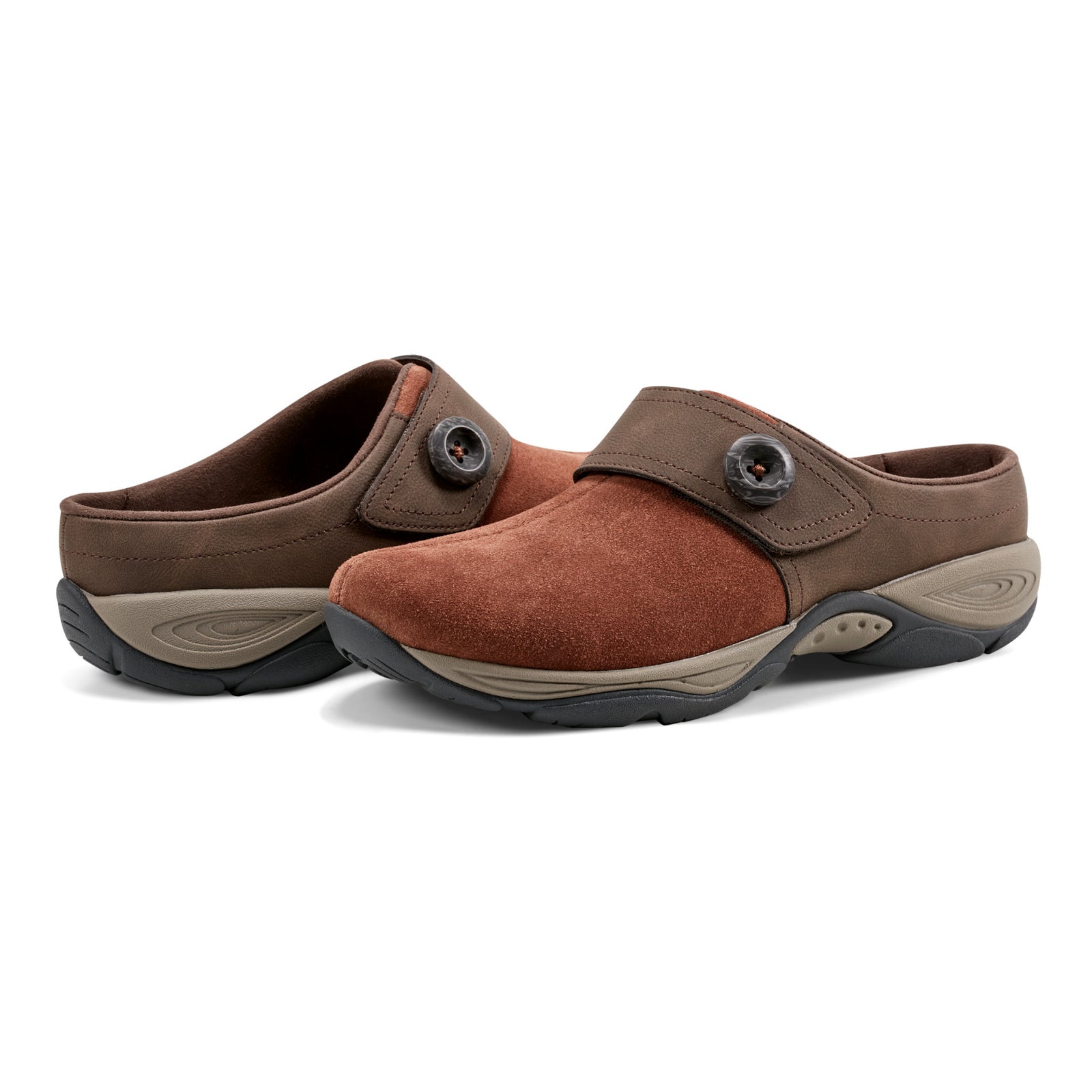 Women's Edline Slip On Casual Clogs - Brown Suede | Easy Spirit