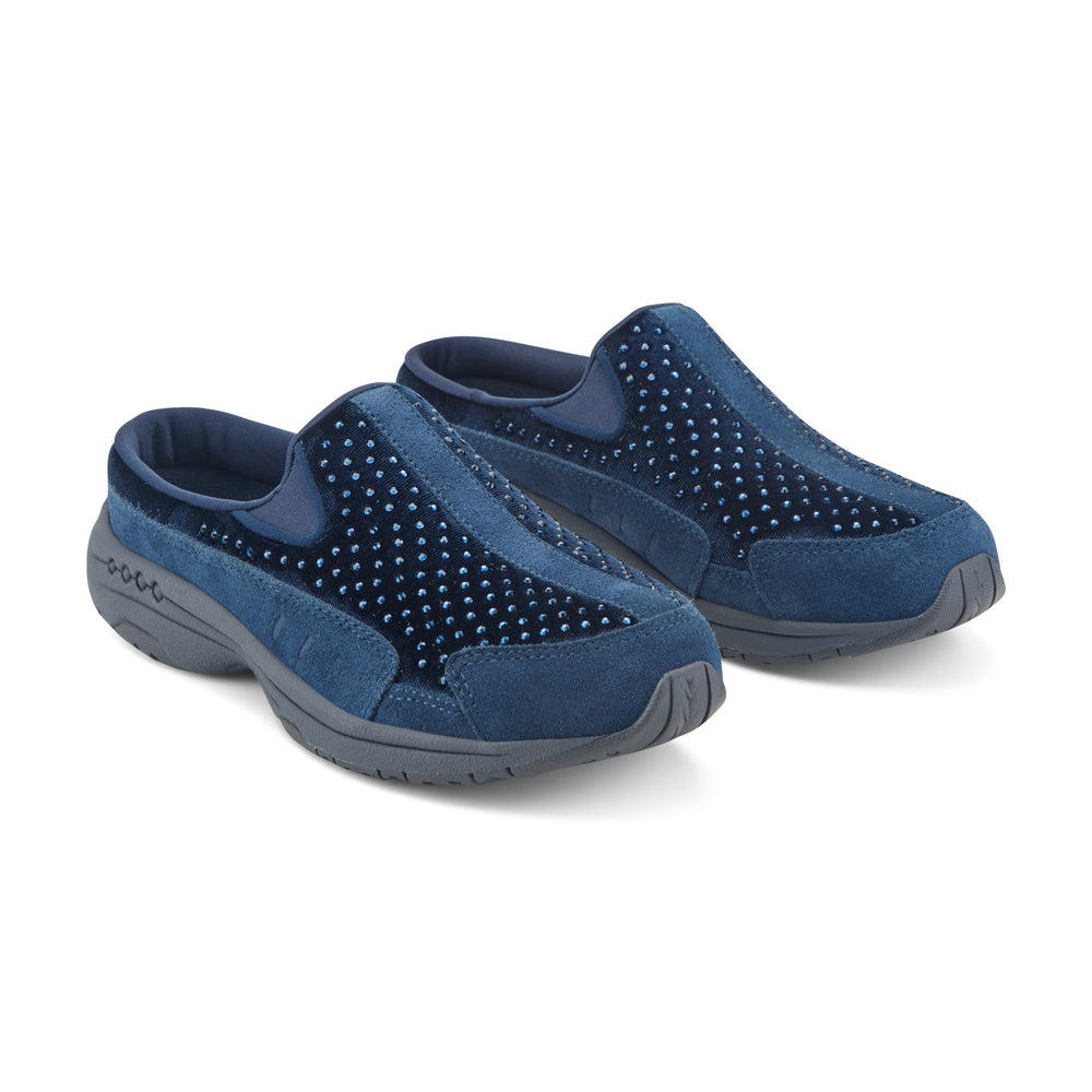 Women's Traveltime Clogs - Navy Velvet/Rhinestone | Easy Spirit